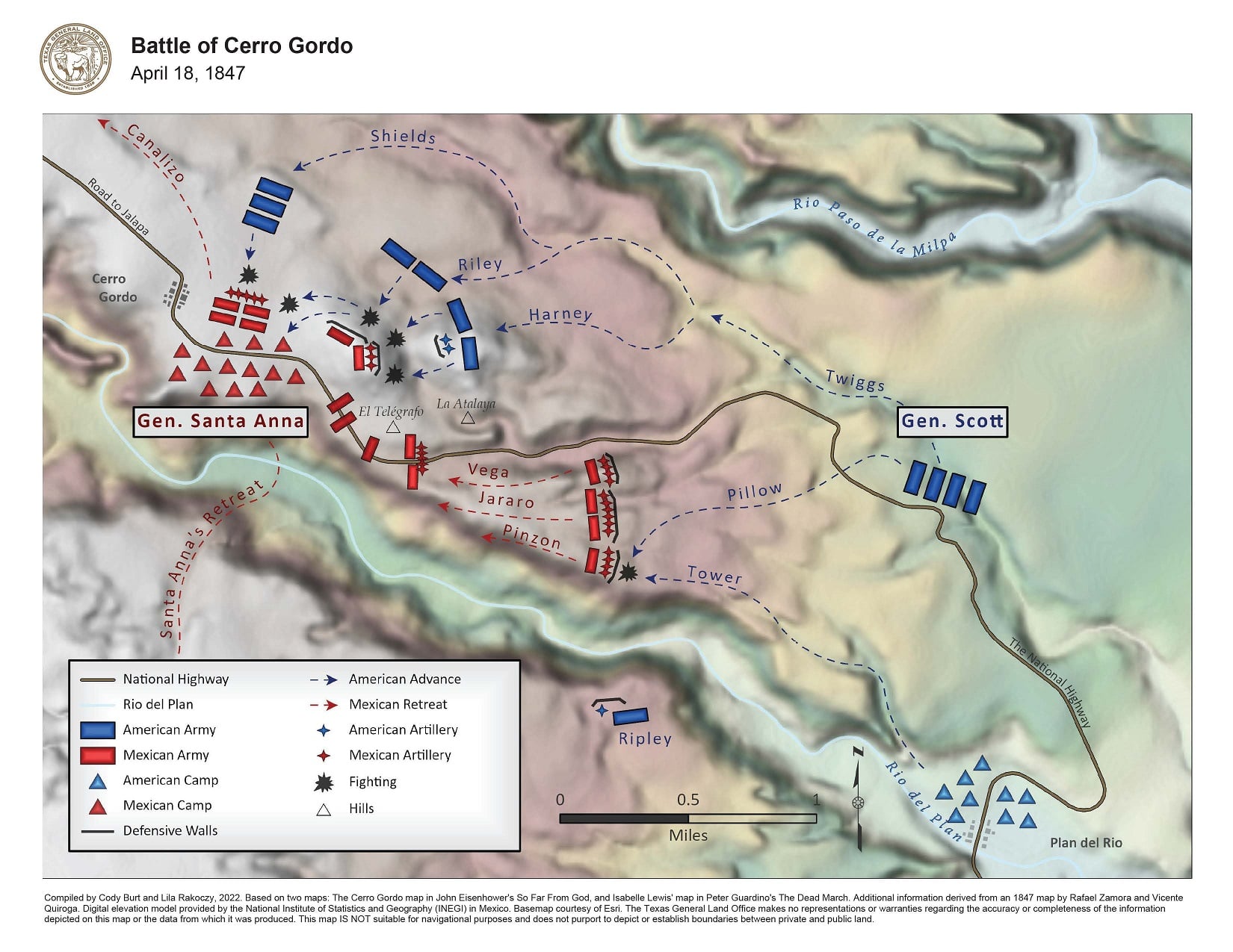Zachary Taylor Mexican War Map